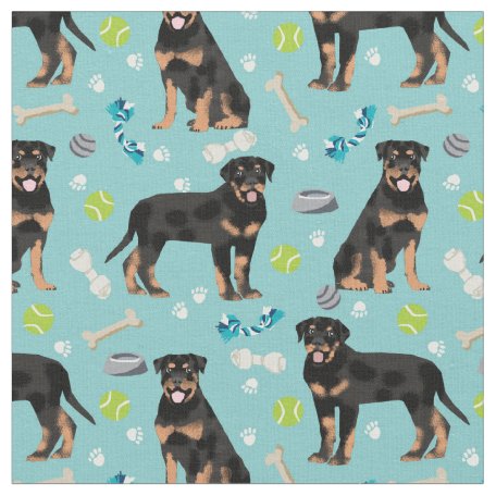 Rottweiler dogs peach florals fabric | Zazzle.com