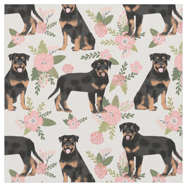 Rottweiler dogs and dog toys light blue fabric | Zazzle.com