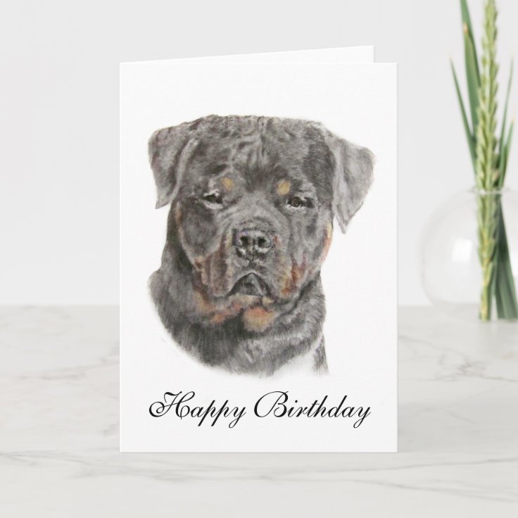 Rottweiler Happy Birthday Card | Zazzle