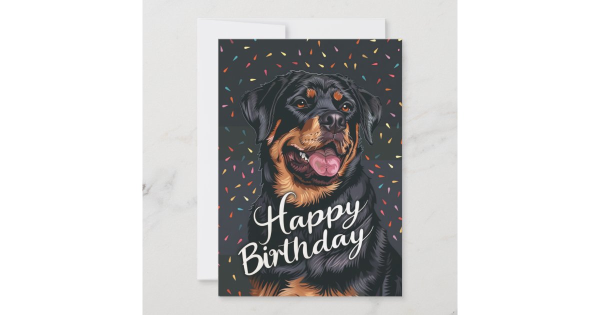 Rottweiler Happy Birthday Holiday Card | Zazzle