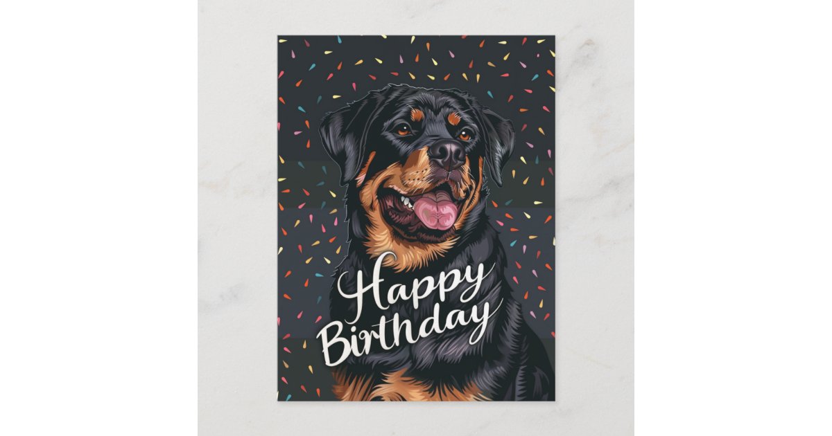 Rottweiler Happy Birthday Postcard | Zazzle