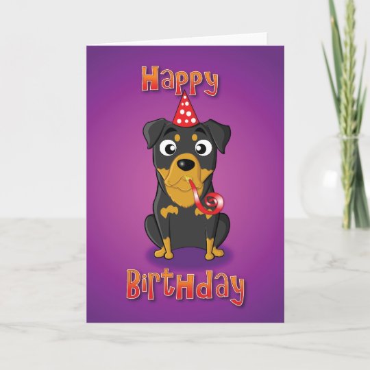 rottweiler hat&whistle - happy birthday card | Zazzle.com