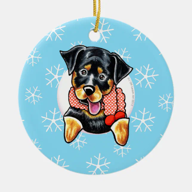 Rottweiler Let it Snow Ceramic Ornament | Zazzle