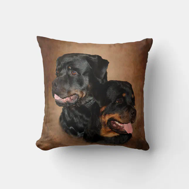 Rottweiler Polyester Throw Pillow | Zazzle