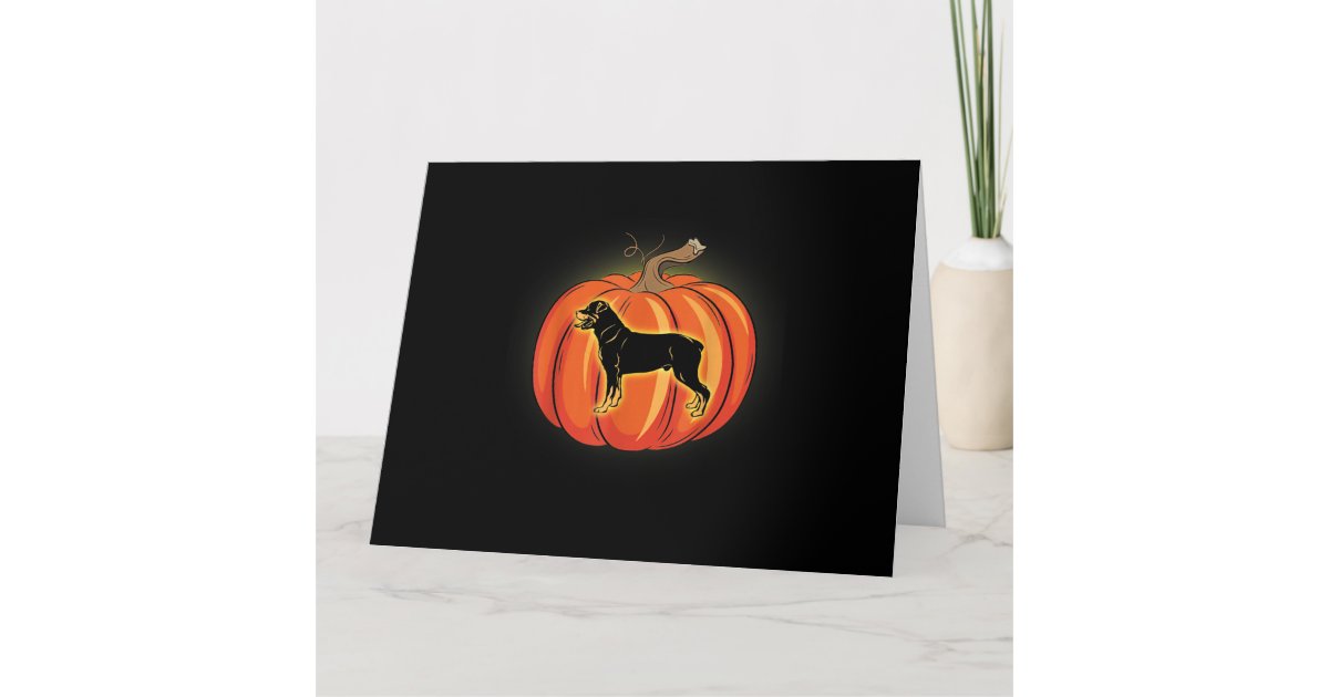 rottweiler pumpkin halloween costume dog lover card | Zazzle