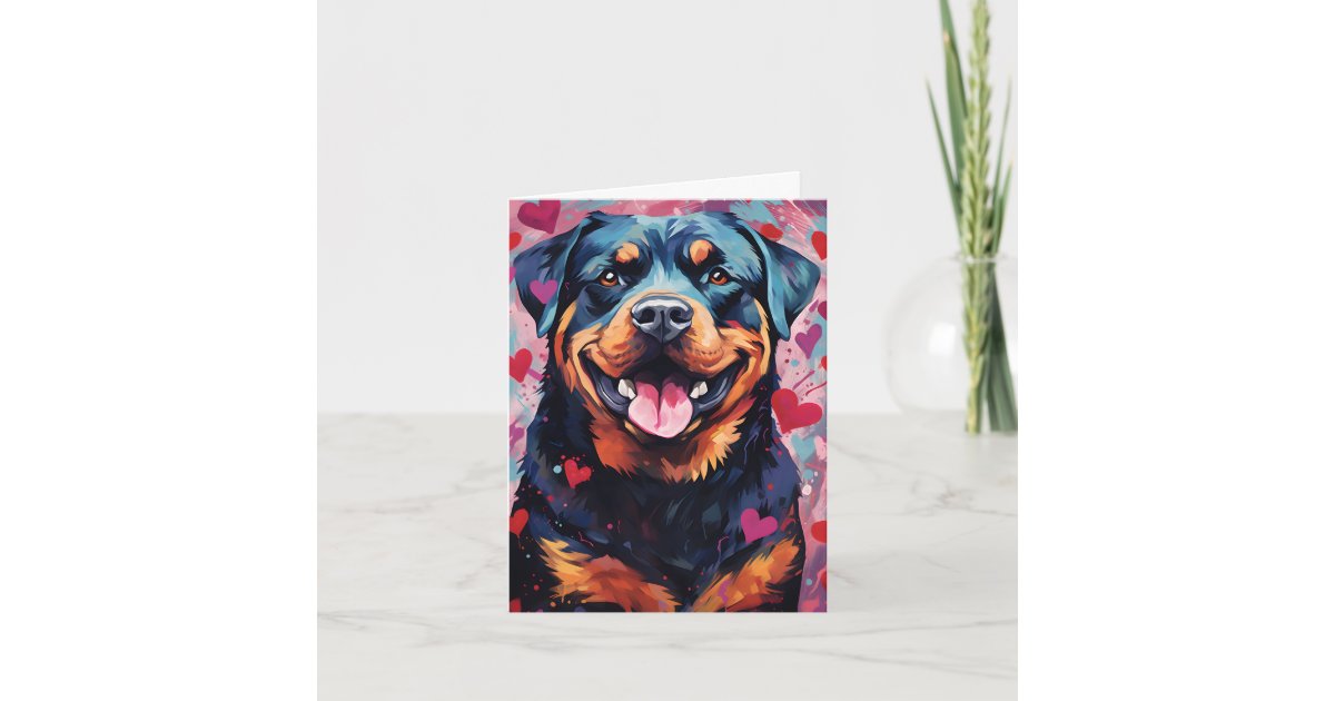 Rottweiler Valentines day Card | Zazzle