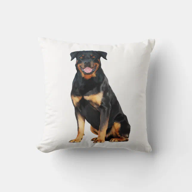 Rottweiler Water Color Art Painting Throw Pillow | Zazzle