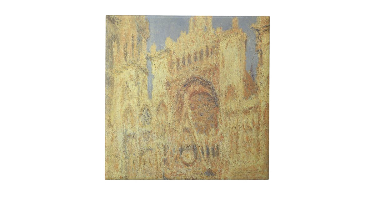 Rouen Cathedral, Sunset by Claude Monet Ceramic Tile | Zazzle