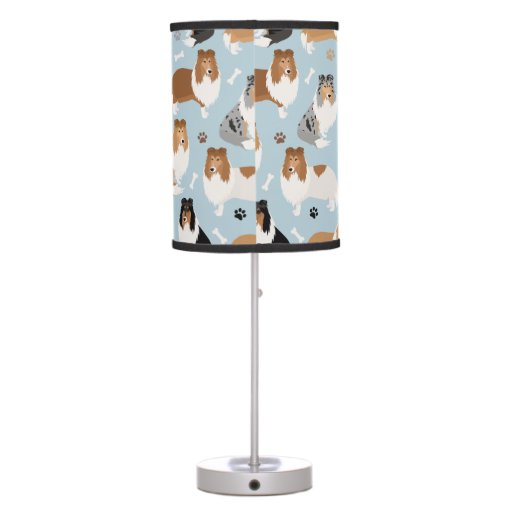 Rough Collie Paws and Bones Table Lamp | Zazzle