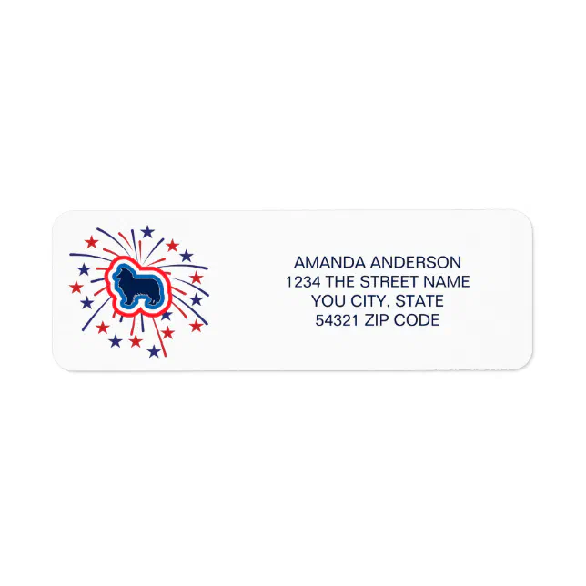 Rough Collie Red White And Blue Return Address Label | Zazzle