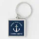 Rough Seas Make Strong Sailors Blue White Words Keychain | Zazzle