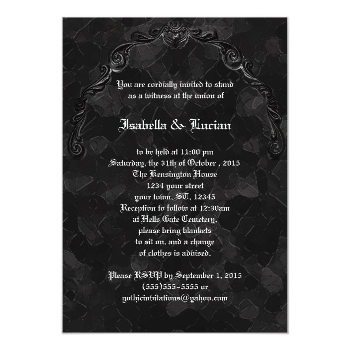 Rough Stone Embellished Goth Wedding Invitation | Zazzle.com