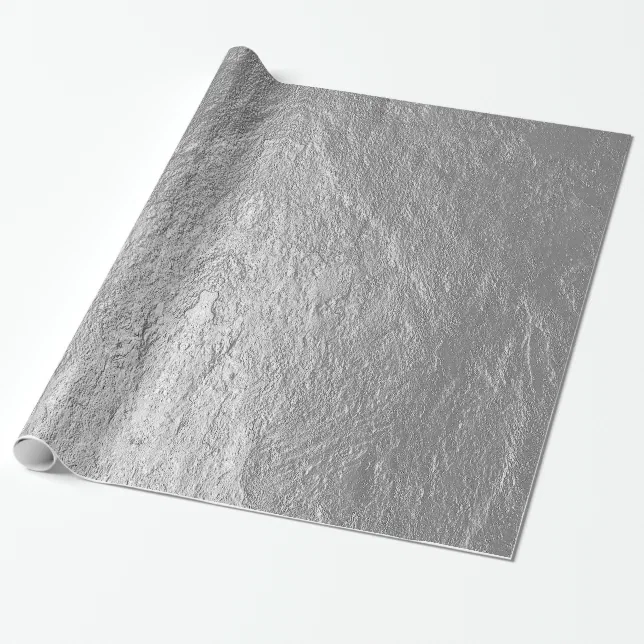 Rough Textured Silver Pewter Stone Wrapping Paper | Zazzle