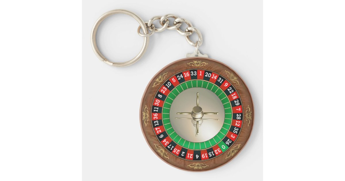Roulette basic button key chain | Zazzle.com