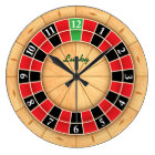 roulette wheel and cards wall clock | Zazzle.com