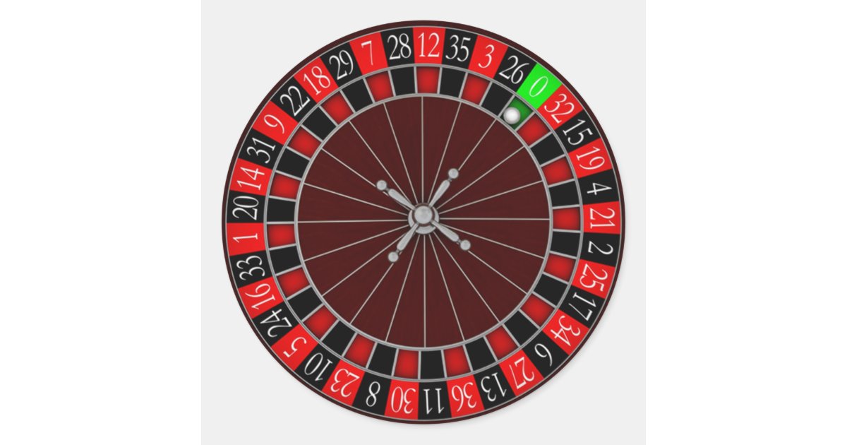 ROULETTE WHEEL CLASSIC ROUND STICKER | Zazzle