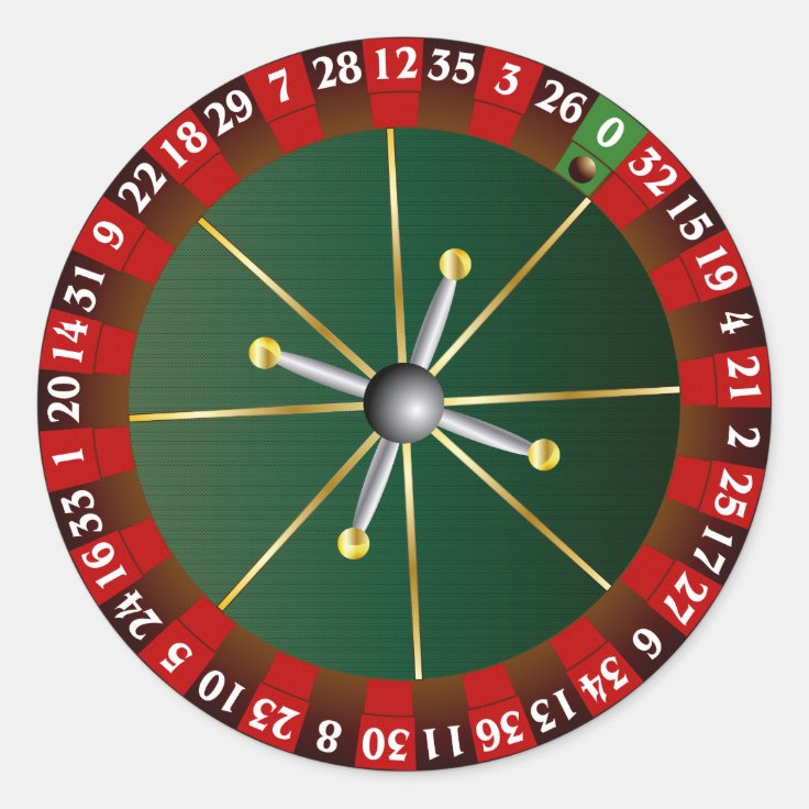 Roulette Wheel Classic Round Sticker | Zazzle