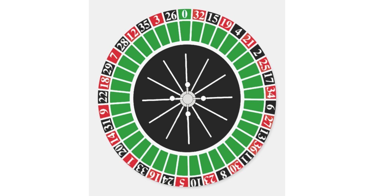 ROULETTE WHEEL CLASSIC ROUND STICKER | Zazzle.com