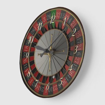 Roulette wheel large clock | Zazzle