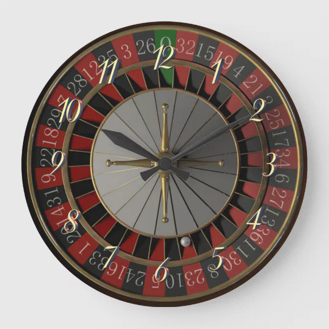 Roulette wheel large clock | Zazzle