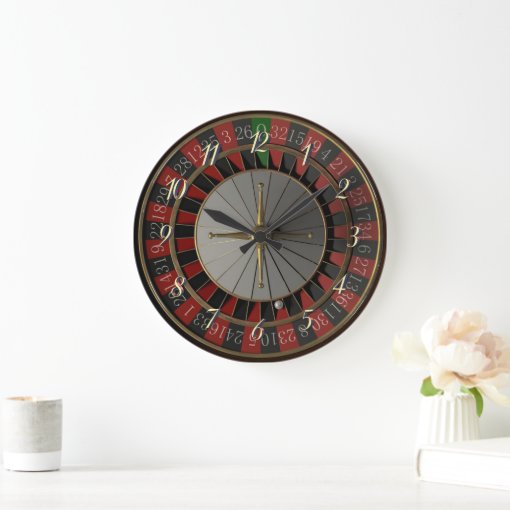 Roulette wheel large clock | Zazzle