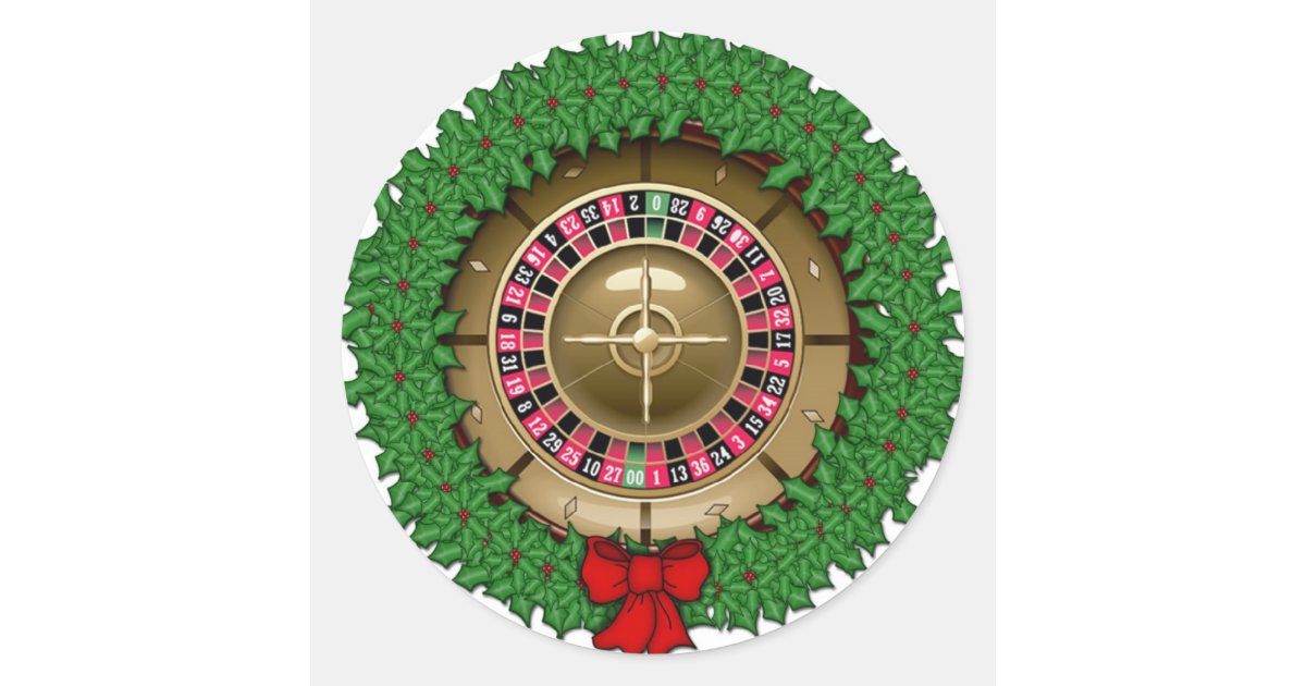 Roulette Wheel, Wreath Classic Round Sticker | Zazzle
