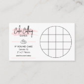 Round 9" Cake Cutting Diagram 2x2 Servings Guide Enclosure Card | Zazzle