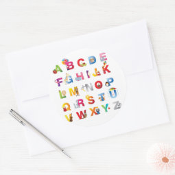 round alphabet sticker | Zazzle