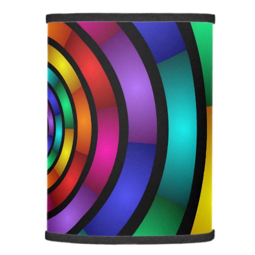 Round and Psychedelic Colorful Modern Fractal Art Lamp Shade | Zazzle