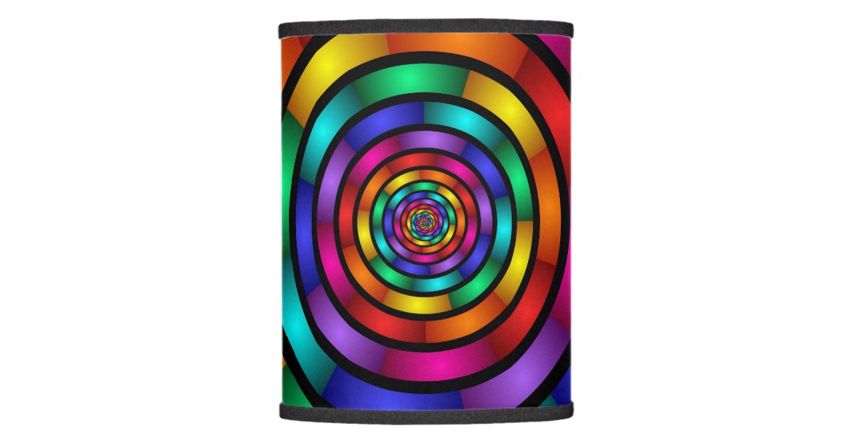 Round and Psychedelic Colorful Modern Fractal Art Lamp Shade | Zazzle