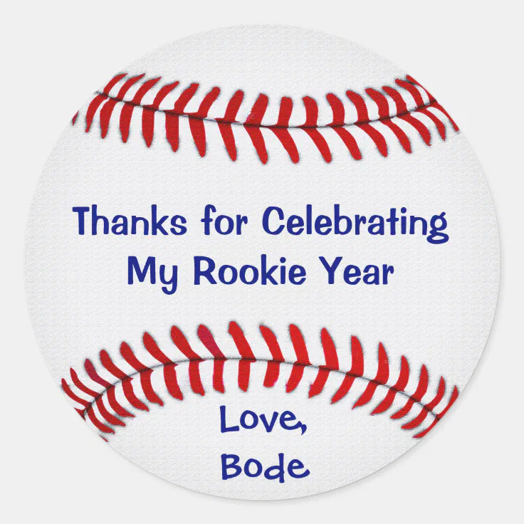 Round Baseball Baseball Stickers with YOUR TEXT | Zazzle