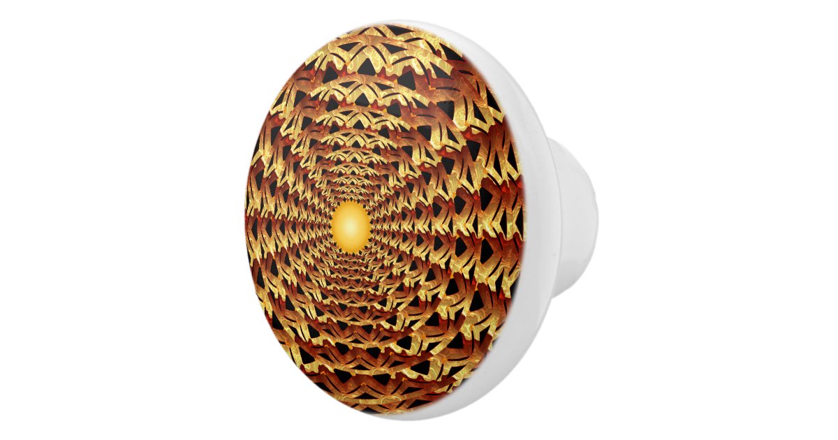 Round Basket Weave Geometric Pattern Ceramic Knob | Zazzle