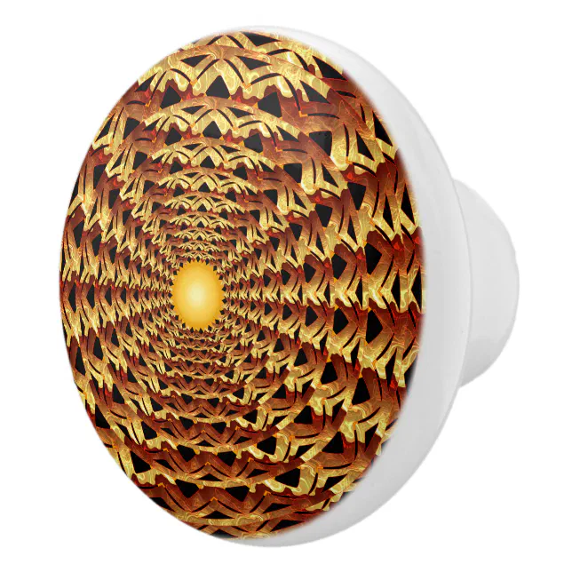 Round Basket Weave Geometric Pattern Ceramic Knob | Zazzle