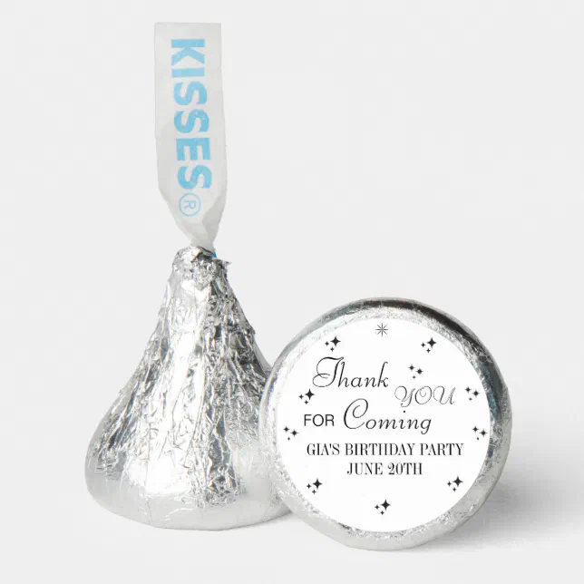 Round Birthday Party Hershey Kiss Sticker Labels Hershey®'s Kisses ...