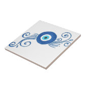 round blue evil eye tile | Zazzle