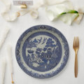Round Blue Willow Plates Made of Paper: 9 inches | Zazzle