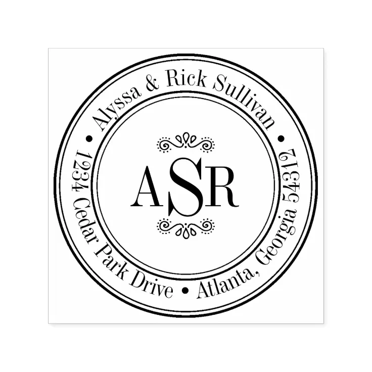 Round Border Initials Monogram Create Your Own Self-inking Stamp | Zazzle
