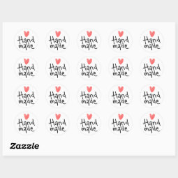 Round business stickers, handmade classic round sticker | Zazzle