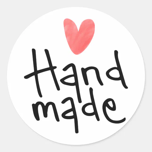 Round business stickers, handmade classic round sticker | Zazzle