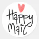 Round business stickers, happy mail with heart classic round sticker ...