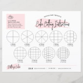 Round Cake Cutting Guides 2x2" Portions Blush Pink | Zazzle