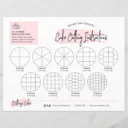 Round Cake Cutting Guides 2x2" Portions Blush Pink | Zazzle