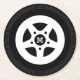 Round car wheel tire and rim novelty coaster set | Zazzle