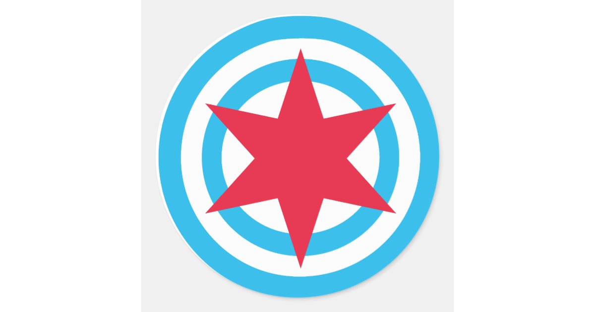 Round Chicago Flag Classic Round Sticker | Zazzle