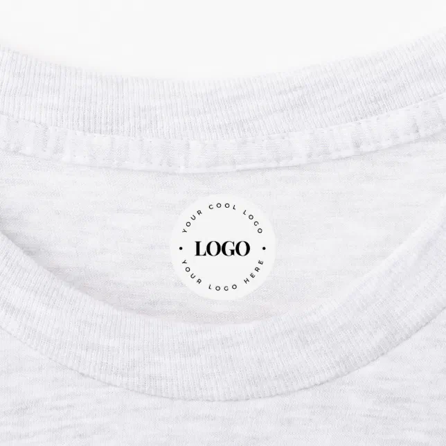 Round Circle Business Logo Minimal Plain Clothing Kids' Labels | Zazzle