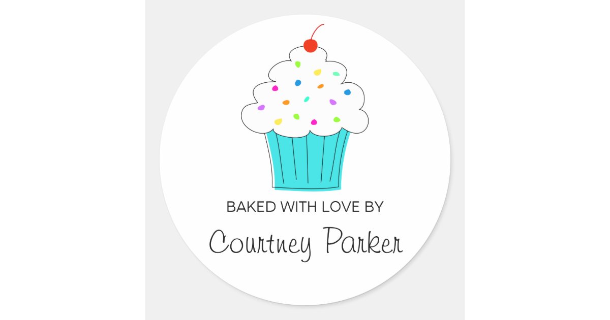 Round Cupcake Labels, From the Kitchen Of... Classic Round Sticker | Zazzle