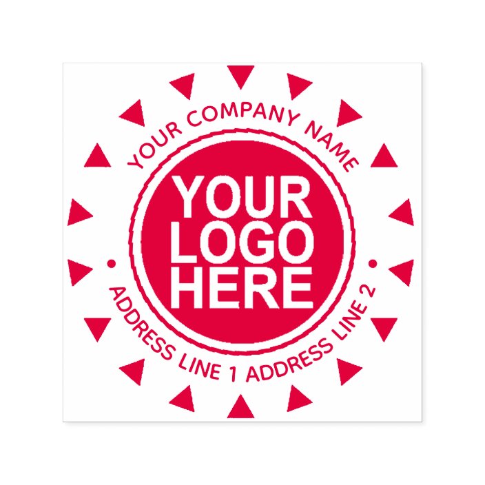 Round Custom Business Logo Self-inking Stamp | Zazzle.com