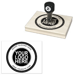 Round Custom Company Logo Rubber Stamp | Zazzle