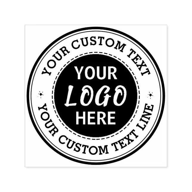 Round Custom Text With Logo Self-inking Stamp | Zazzle