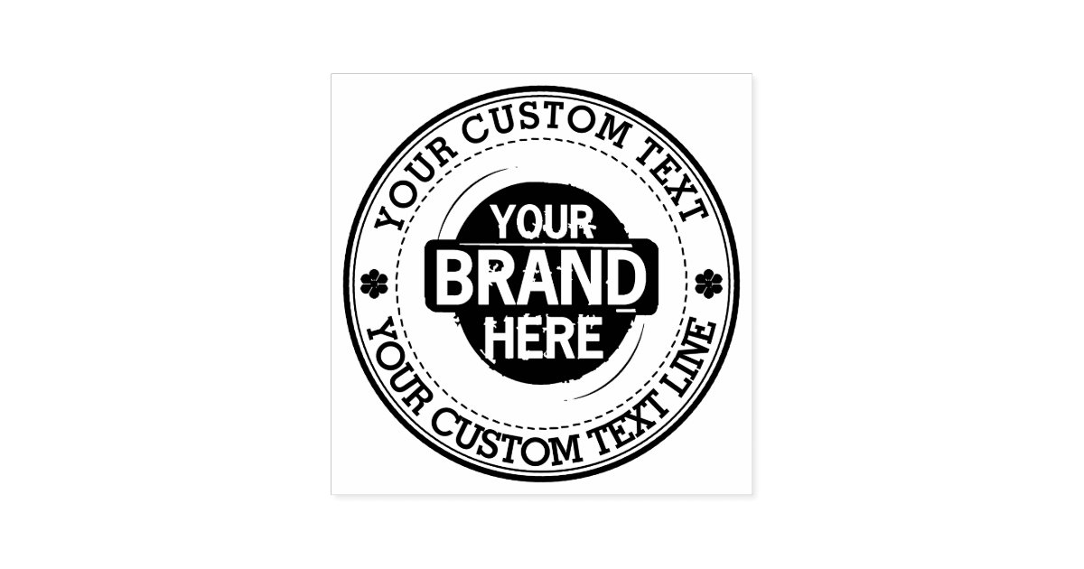 Round Custom Text With Logo Self-inking Stamp | Zazzle